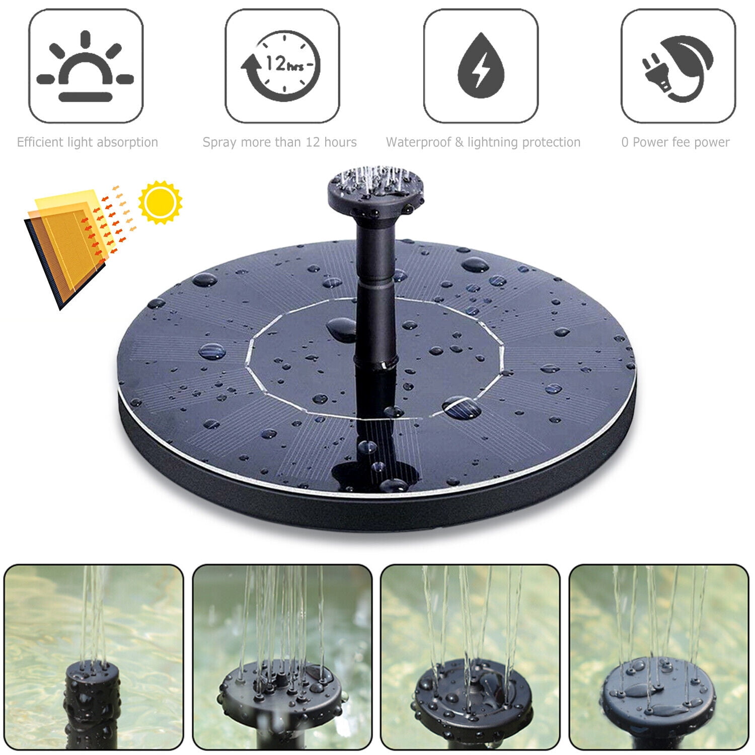 Solar Power Floating Fountain Outdoor Water Pump With Filter Panel Pond ...