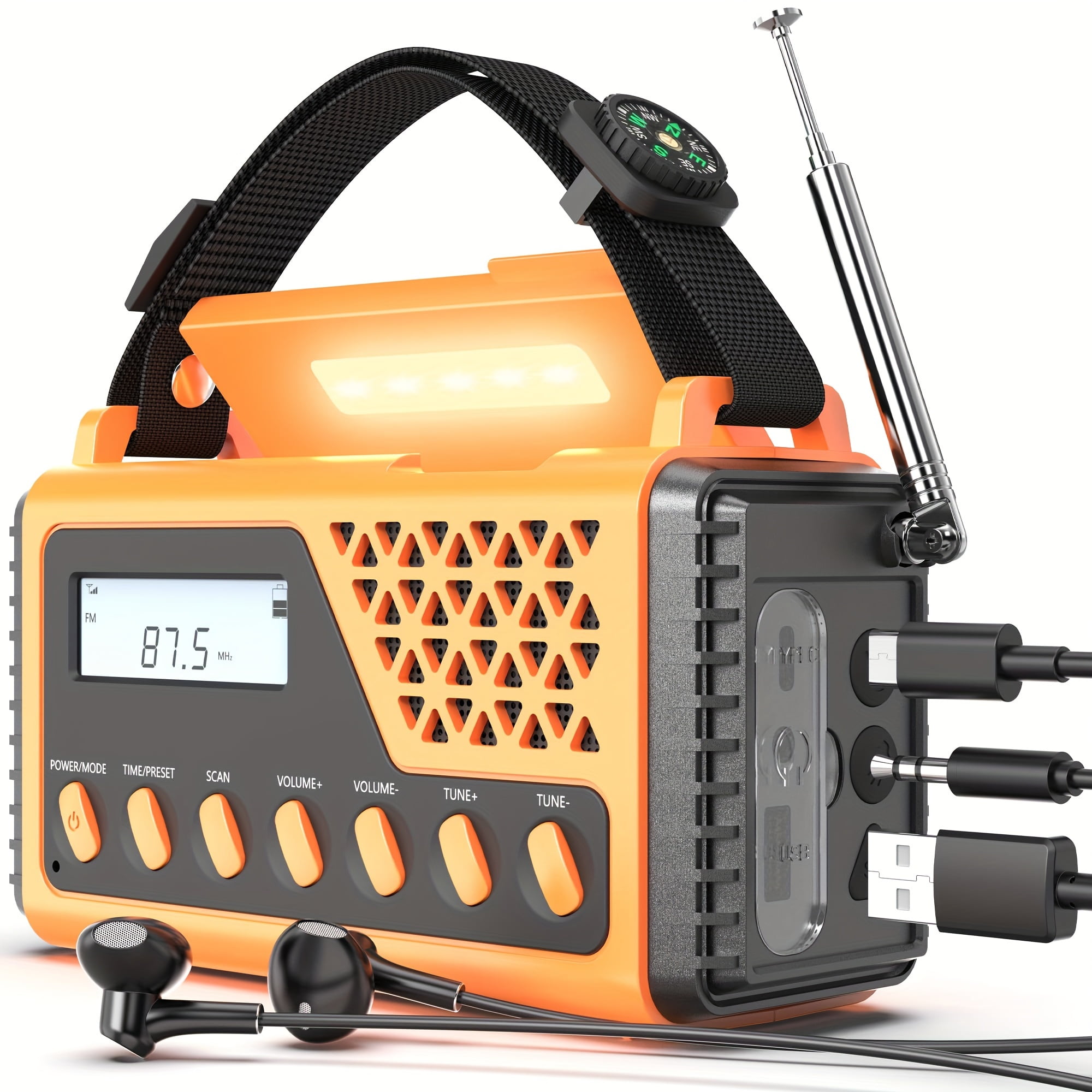 [Solar Power] Hand Crank Emergency Weather Radio - Solar Power, USB ...