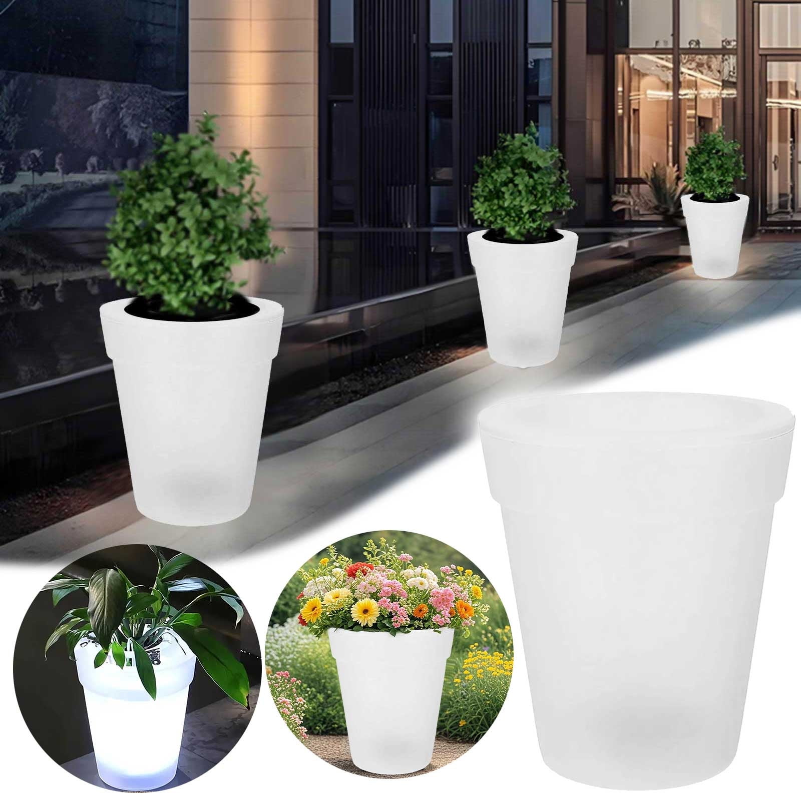 Solar Power LED Flowerpot Outdoor Garden Landscape Lamp Lighting Flower ...