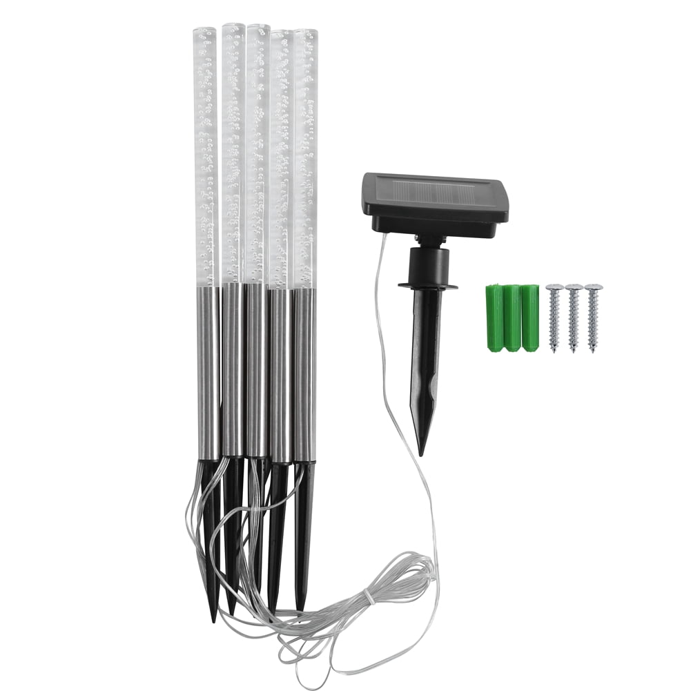 Solar Power Lawn Landscape Decorative Lamp Tube Colorful Outdoor LED ...