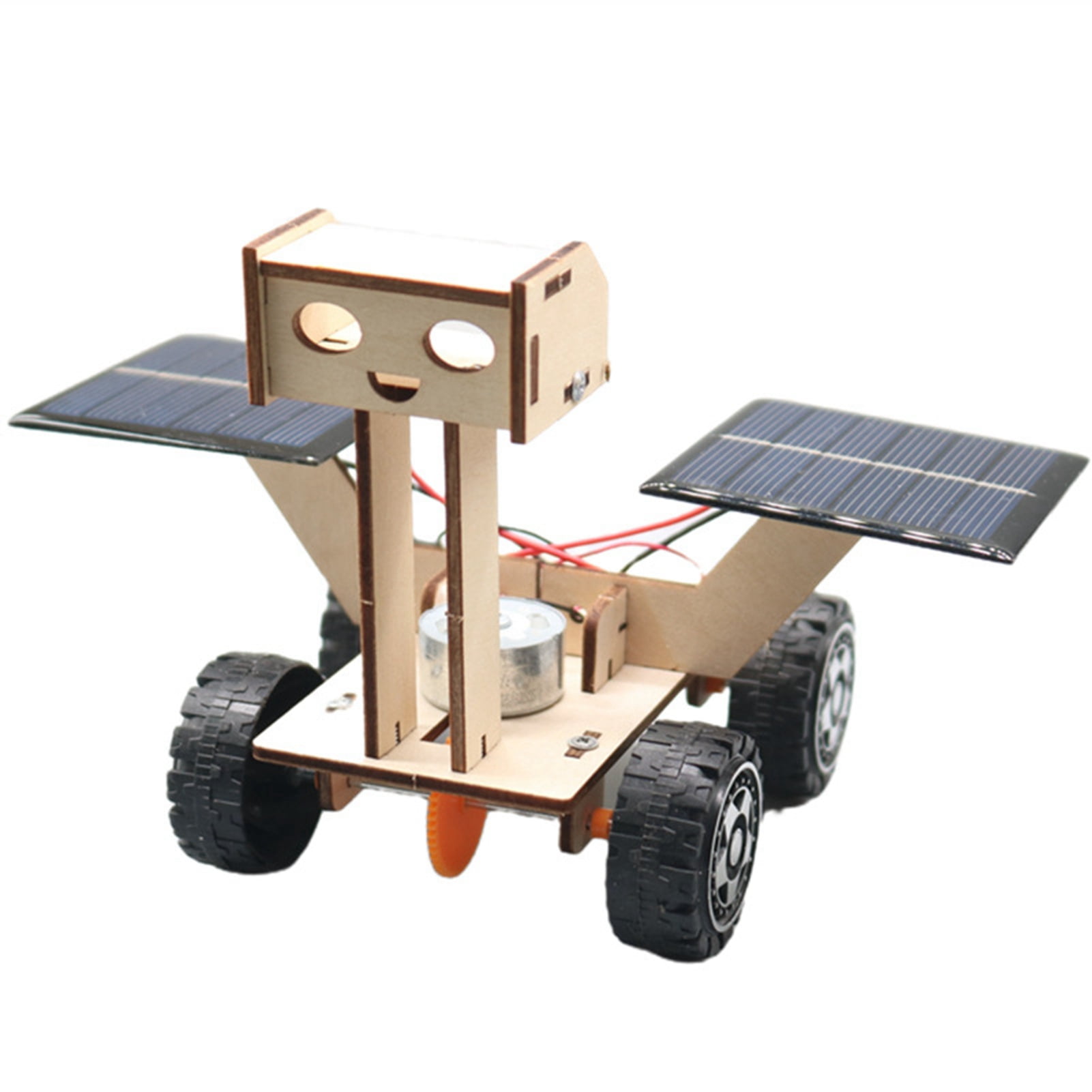 Solar Power Lunar Rover Toy Wooden Puzzle Car Assembly Model Kit for ...