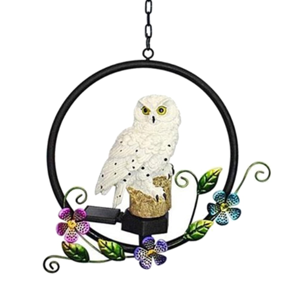 Solar Power Owl Shape LED Hanging Night Lamp Light Lawn Lamp Garden ...