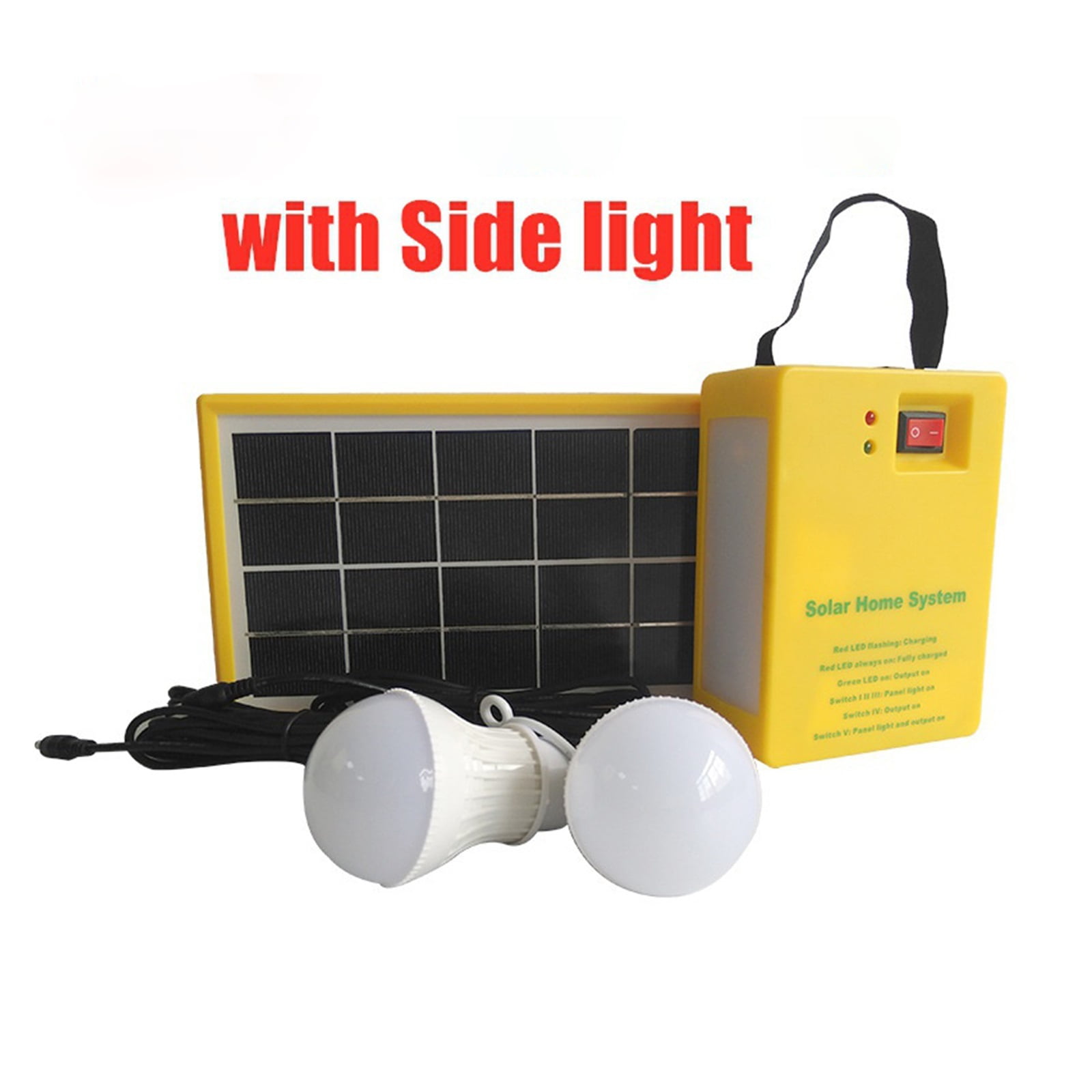 Solar Power Panel Generator Home System Kit With 3 LED Bulbs Solar Lamp ...