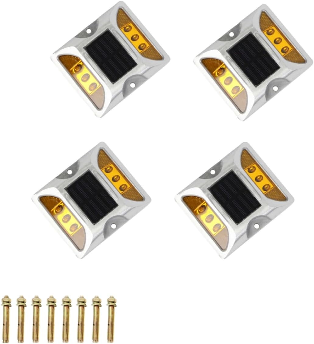 Solar Power Road Reflector Waterproof Outdoor Warning Step Lights for ...