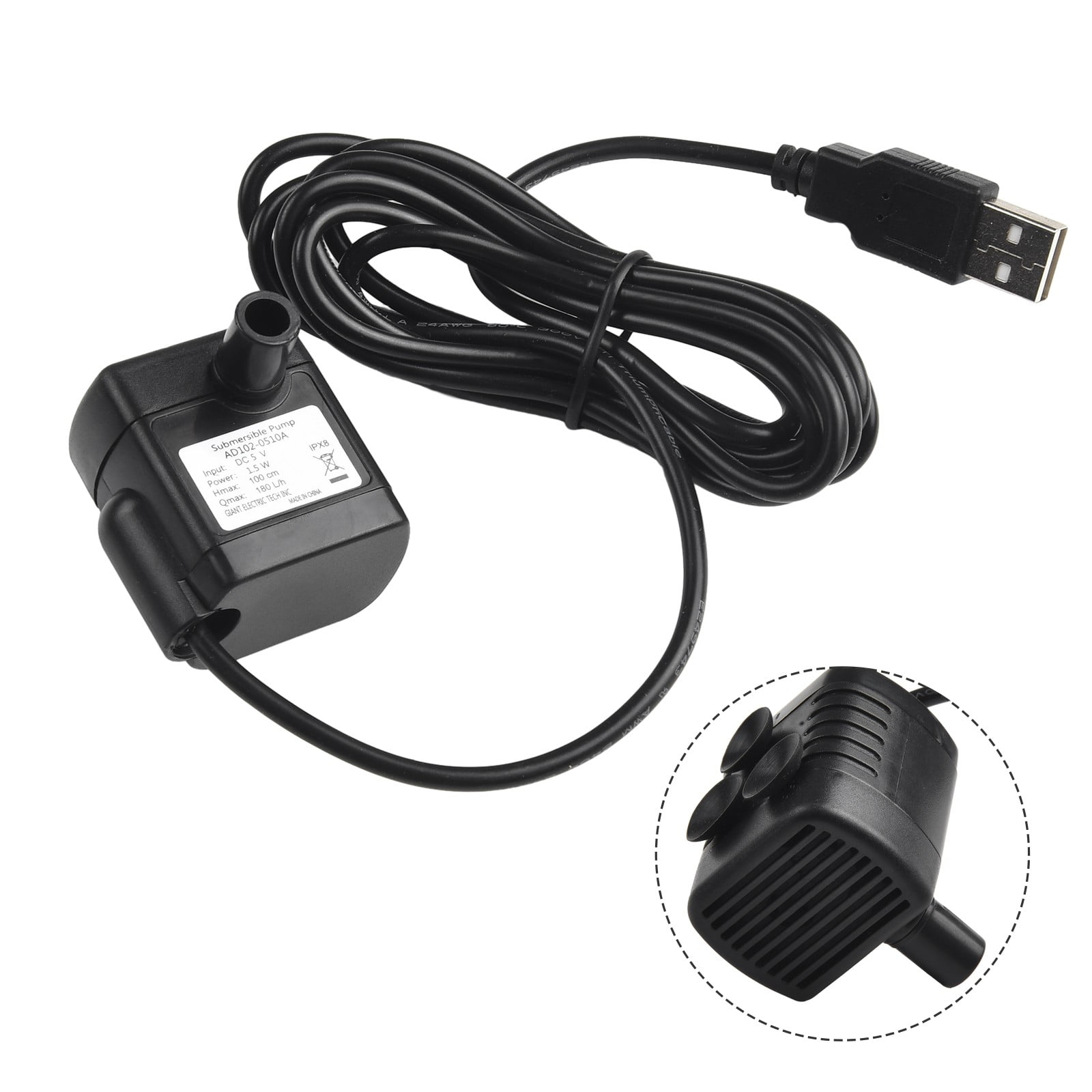 Solar Power Submersible Pump, Small Fountain Pump (1.2W 200L/H) for ...