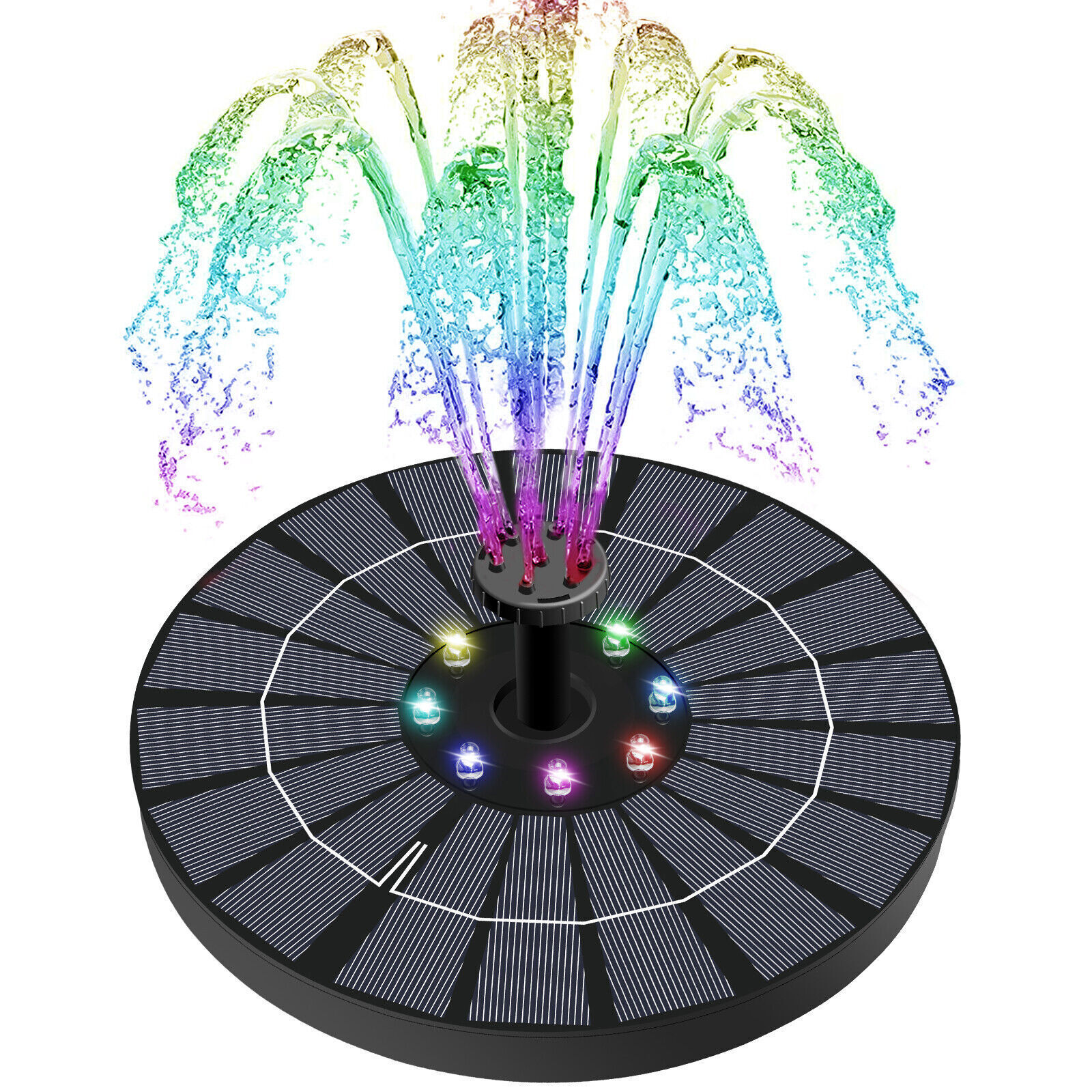 Solar Power Water Fountain Pump Bird Bath 6LED Floating Pond Pool ...