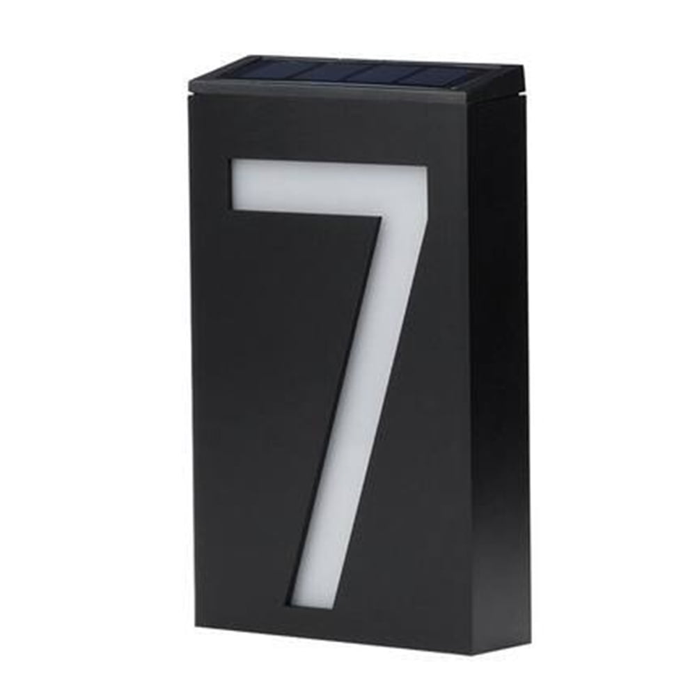 Solar Powered 0-9 LED Light House Address Number Street Road Doorplate ...