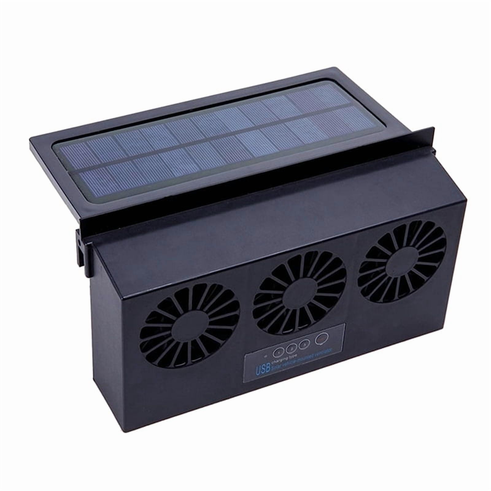 Solar Powered 3 Fan Car Exhaust Fan, Car Radiator Fan Air Vent Radiator ...