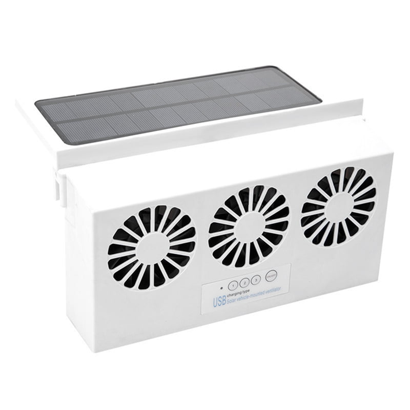 Solar Powered 3 Fan Car Exhaust Fan, Car Radiator Fan Air Vent Radiator ...
