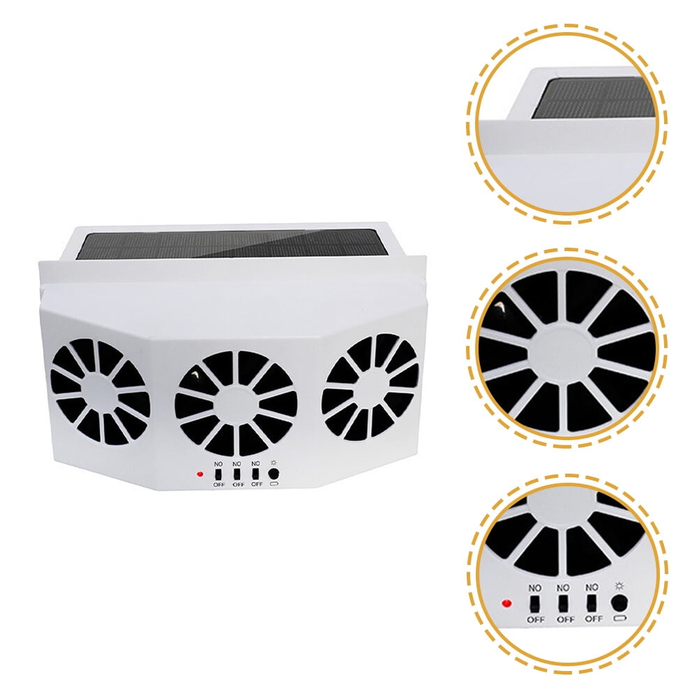 Solar Powered 3 Fan Car Exhaust Fan, Car Radiator Fan Air Vent Radiator ...