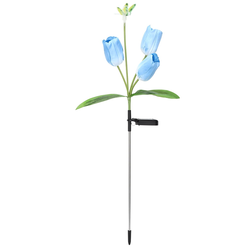 Solar-Powered 4 LED Tulip Flower Light, Lawn Decorative Lamp for ...