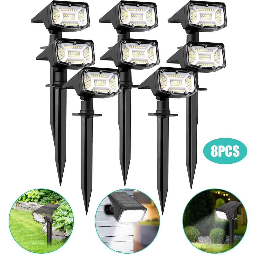Solar Powered 50 LED Spot Lights Landscape Stake Wall Lights Outdoor ...