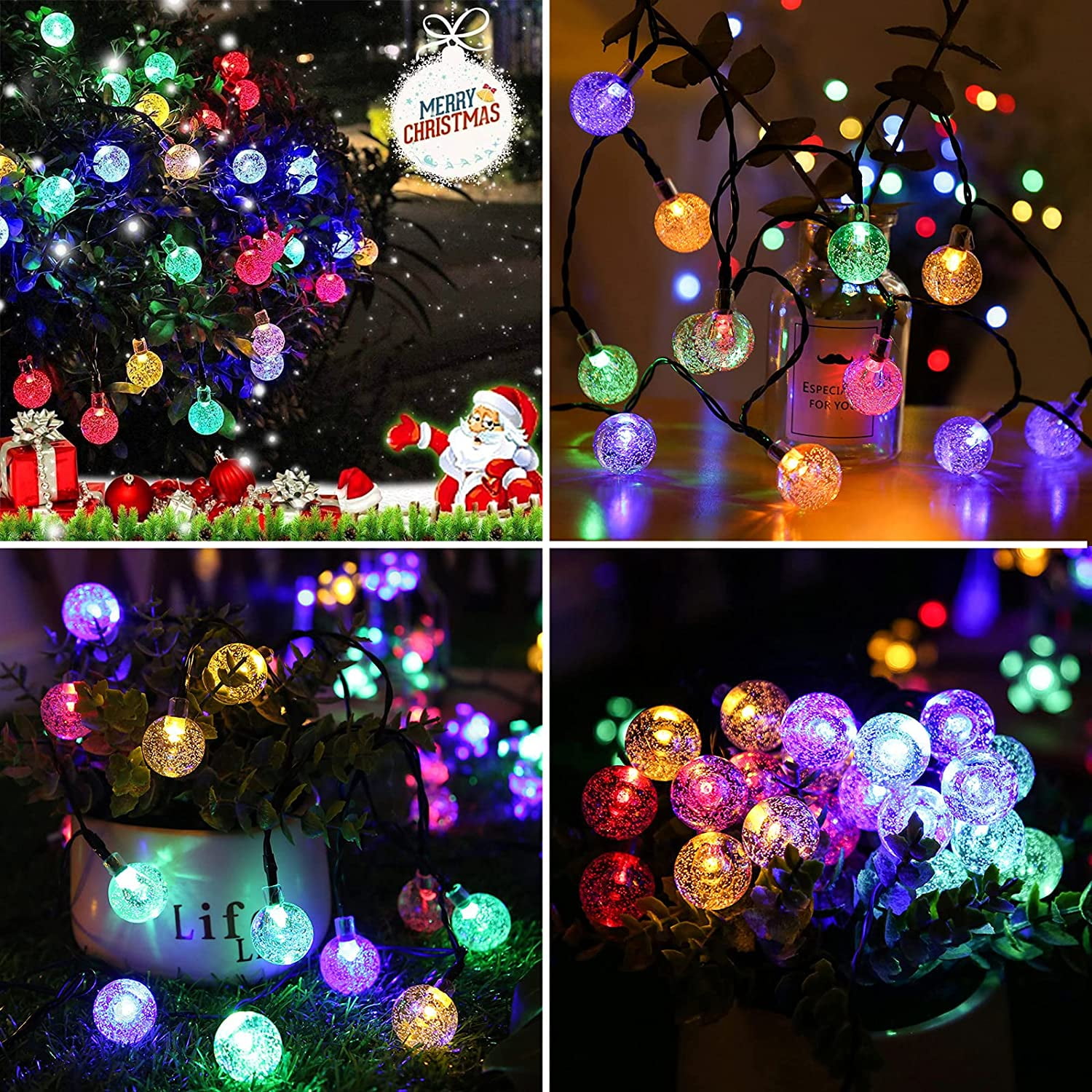 Solar Powered 50 LED String Light Garden Path Yard Decor Lamp Outdoor ...