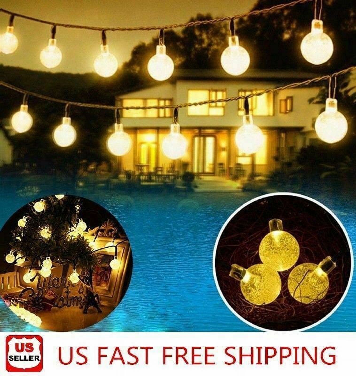 Solar Powered 50 LED String Light Outdoor Garden Path Yard Waterproof ...