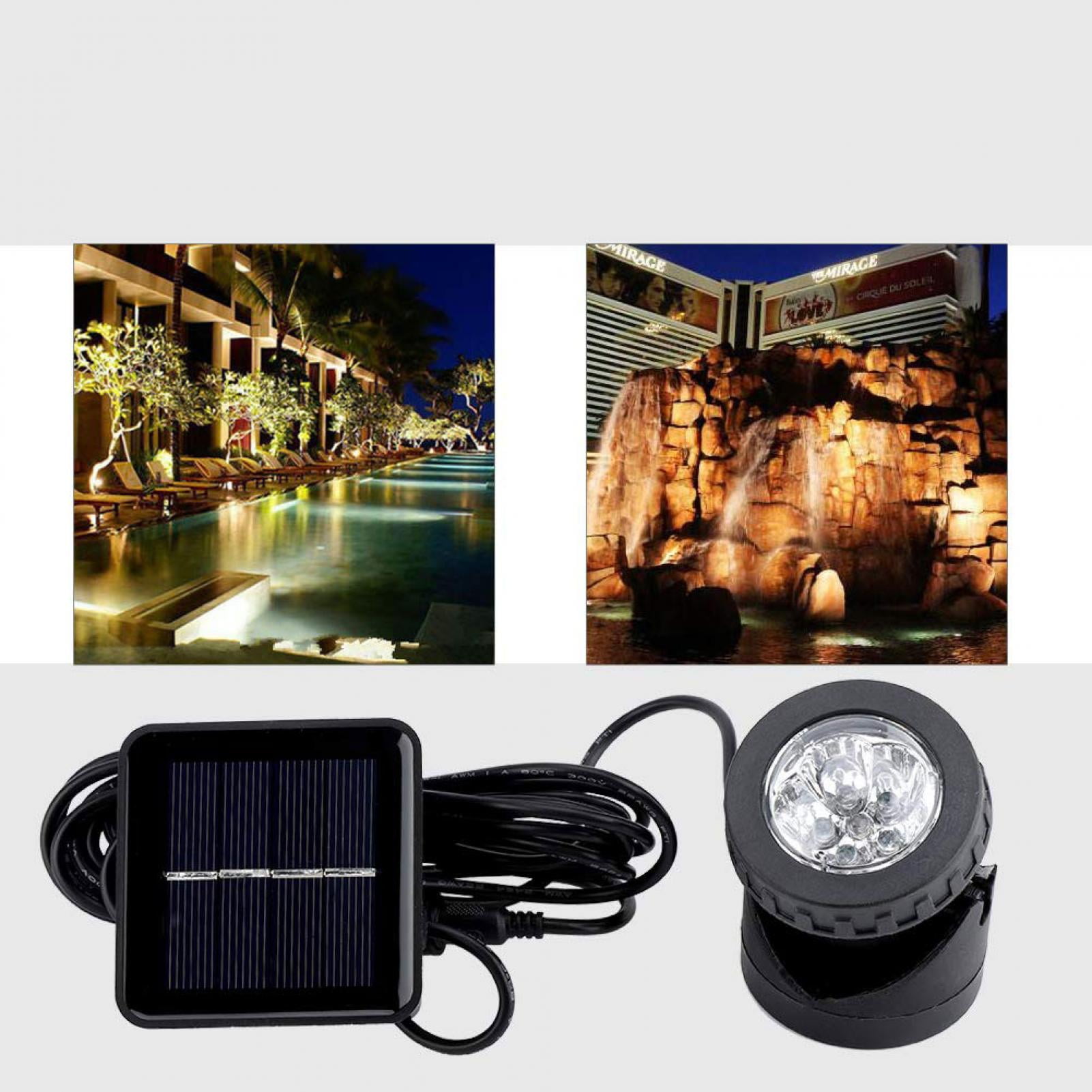 Solar Powered 6LED Underwater Submarine Lamp Spotlight Outdoor Garden ...