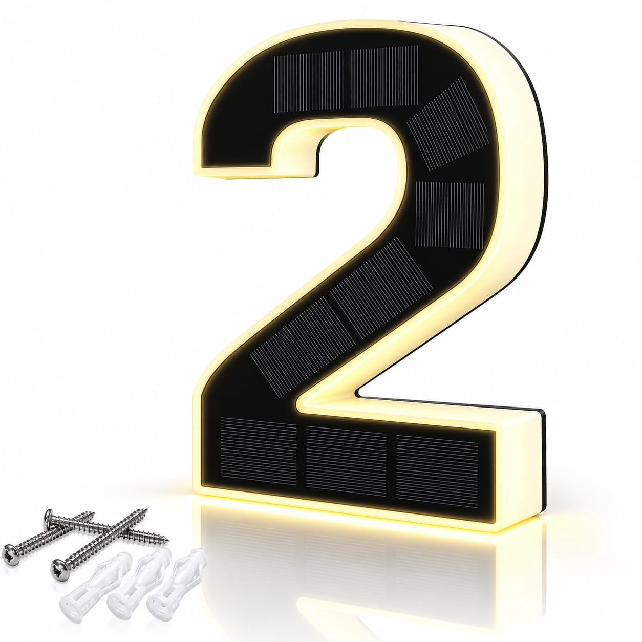 Solar Powered Address Numbers, LED Lighted House Sign for Outside ...