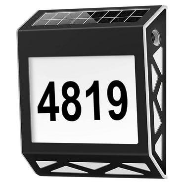 Solar Address Sign, Lighted House Numbers Waterproof, 3-Color Lighting ...