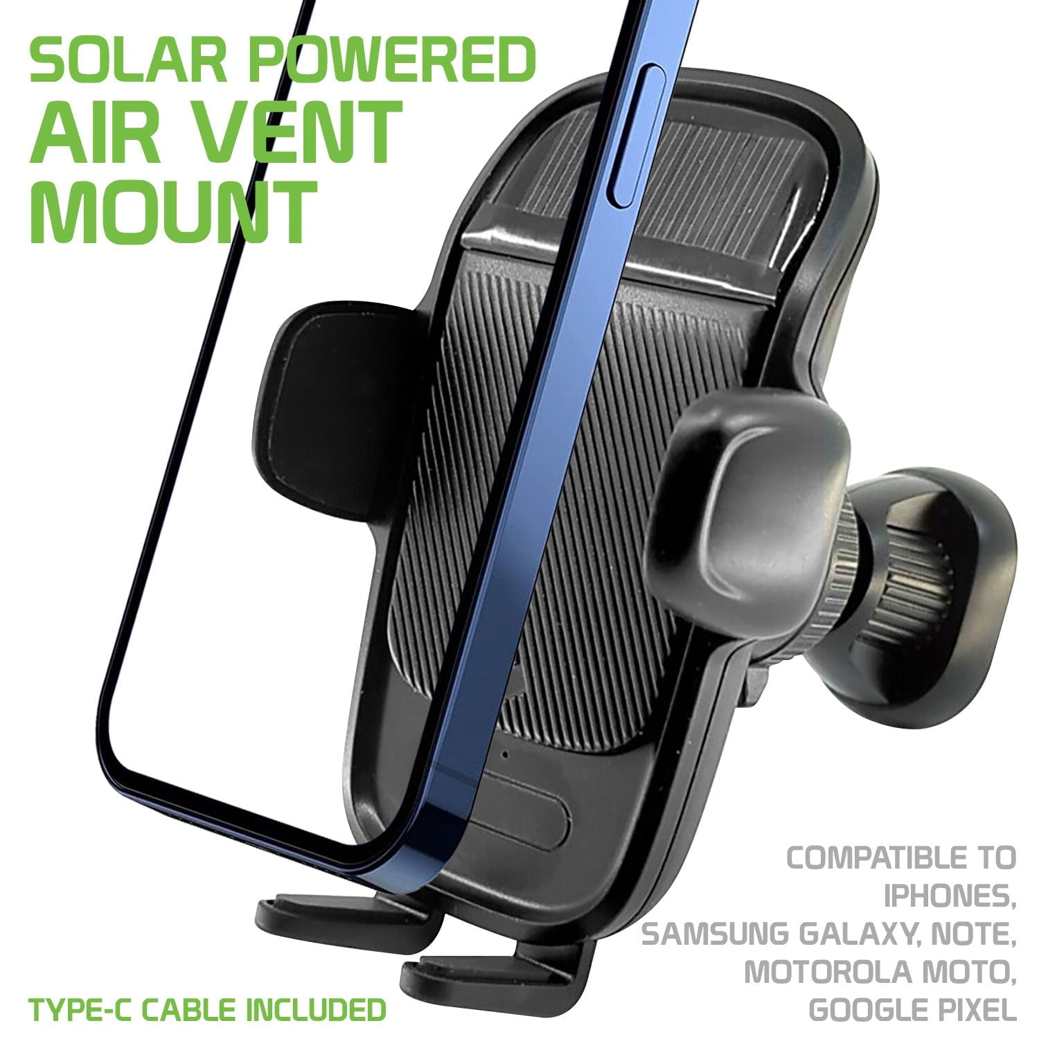 Solar Powered Air Vent Mount With 360 Degree Rotation, Auto touch ...