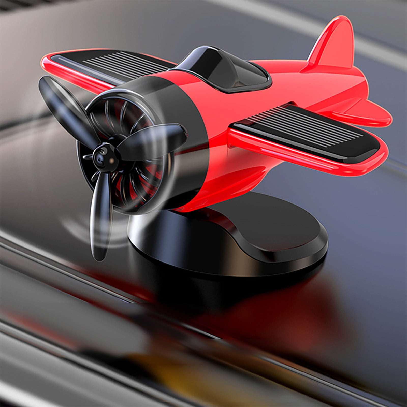 Solar Powered Airplane Shaped Car Decoration | Rotating Aircraft ...