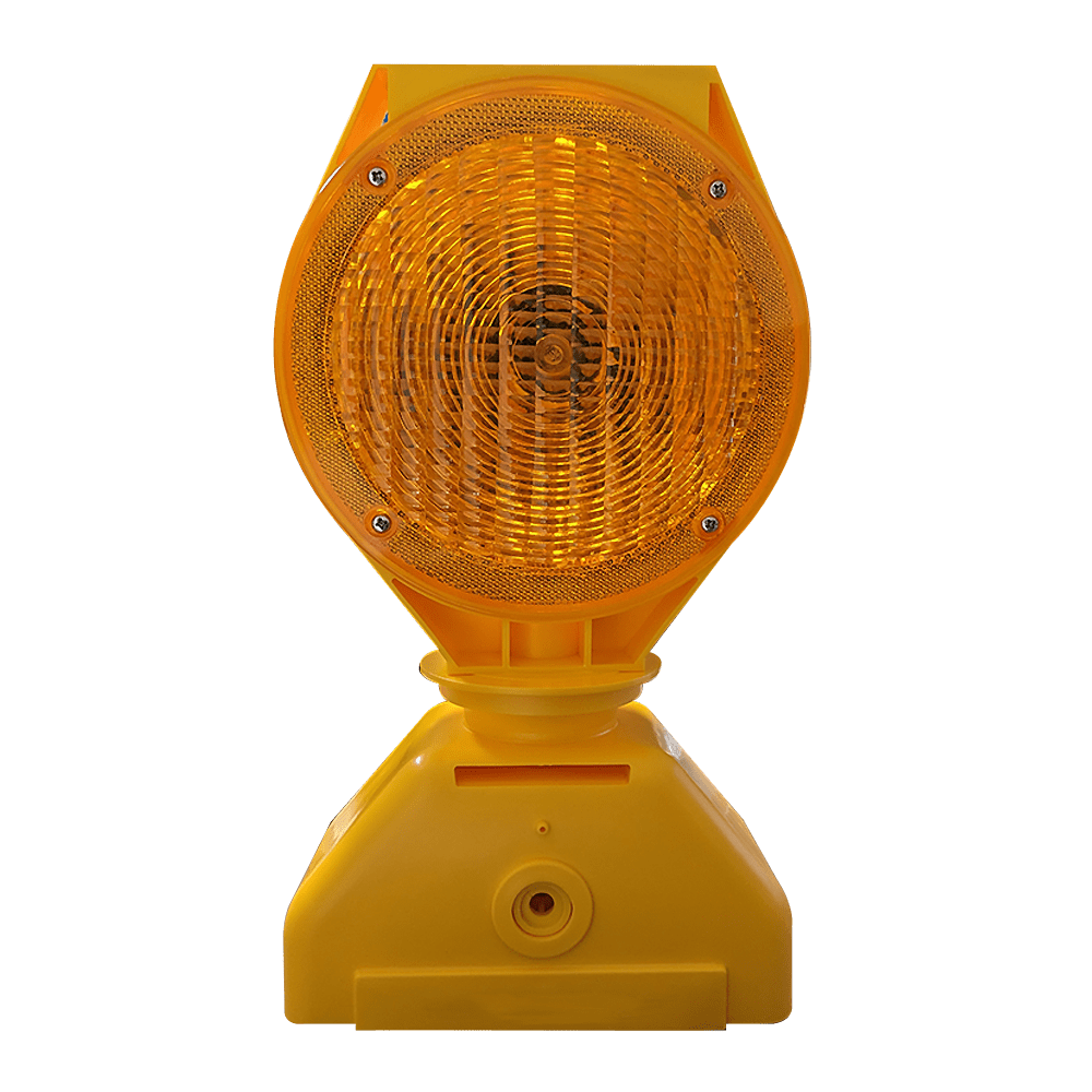 Solar Powered Amber LED Barricade Light 3-Way With 2 Nickel Metal ...