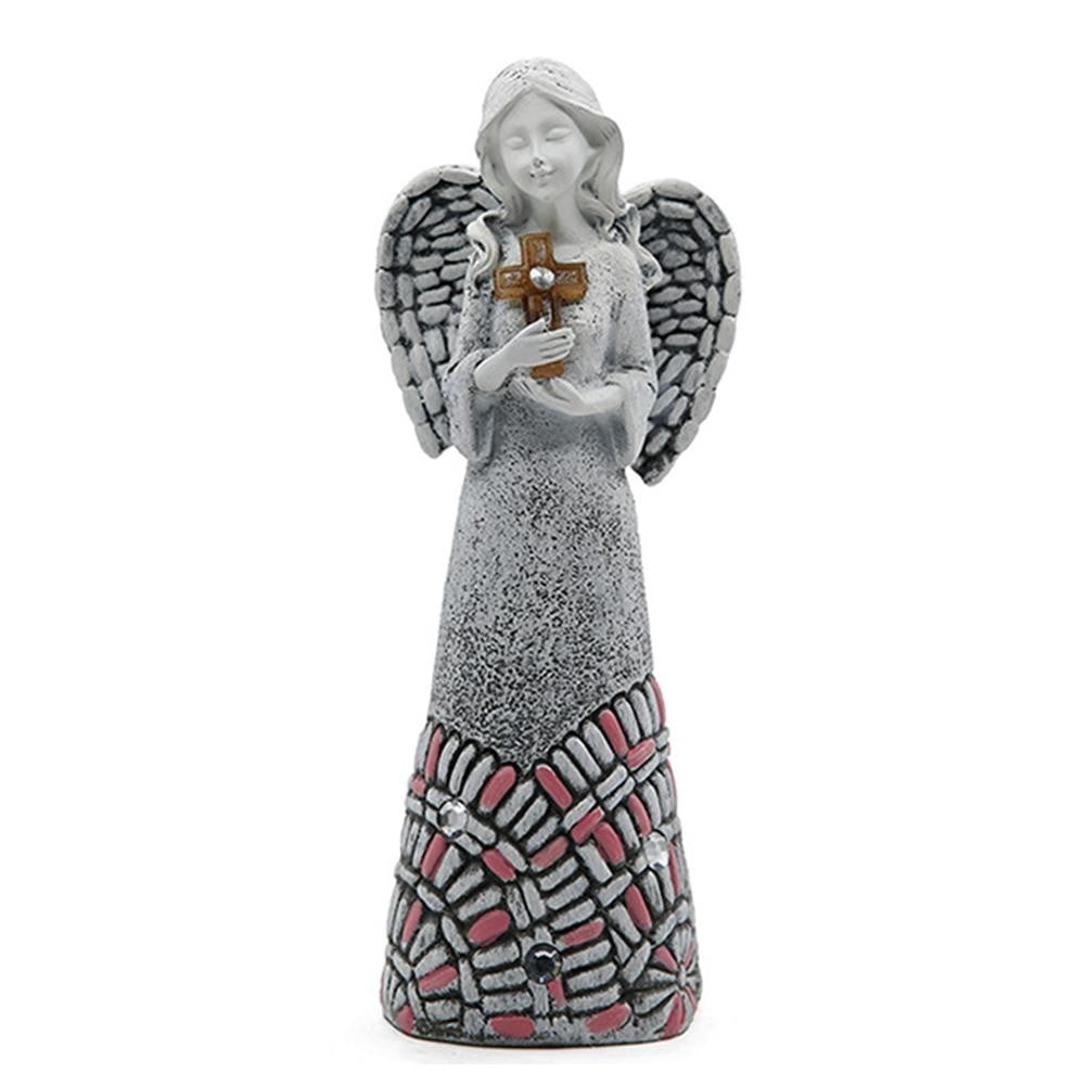 Solar-powered Angel Garden Statue: Elegant Outdoor Decor with Cross ...
