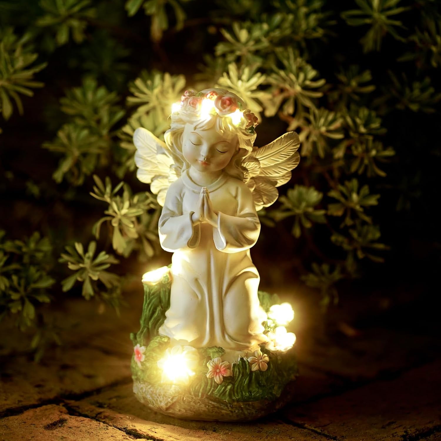 Solar-Powered Angel Garden Statue – Illuminated Outdoor Decor for ...
