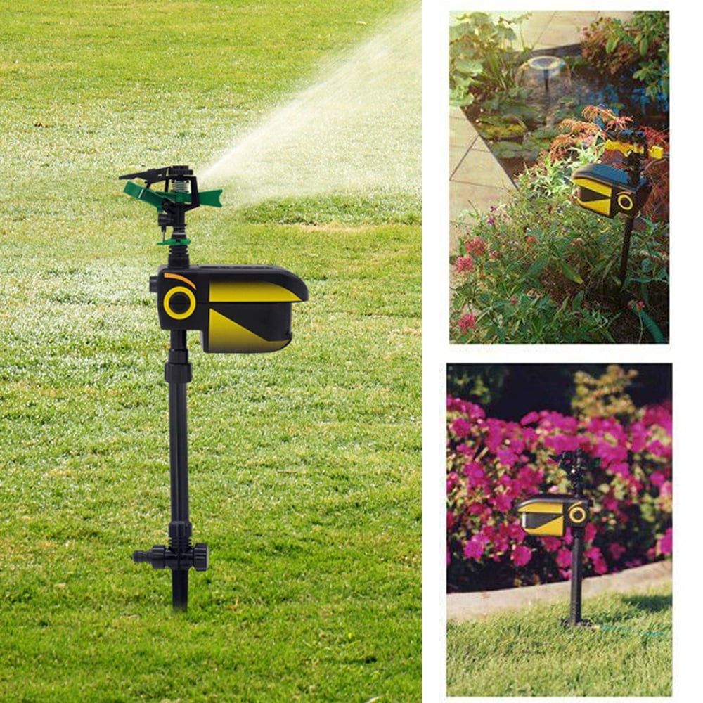 Solar-Powered Animal Repellent Sprinkler, Motion-Activated, 30ft Range ...