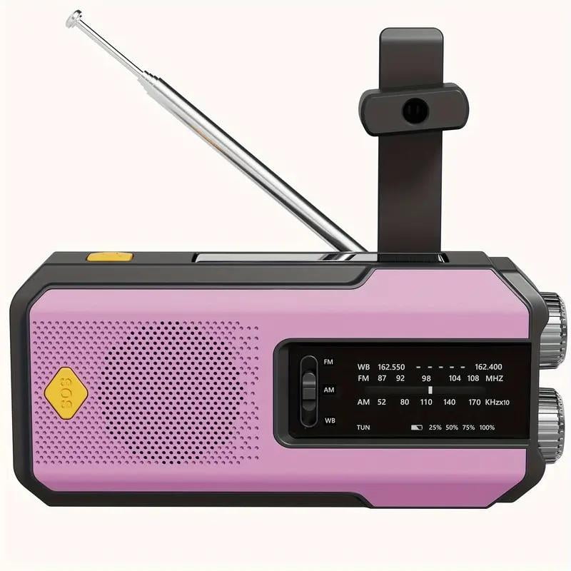 Solar Powered Audio Radio with Light, Portable Hand Crank Self Powered ...