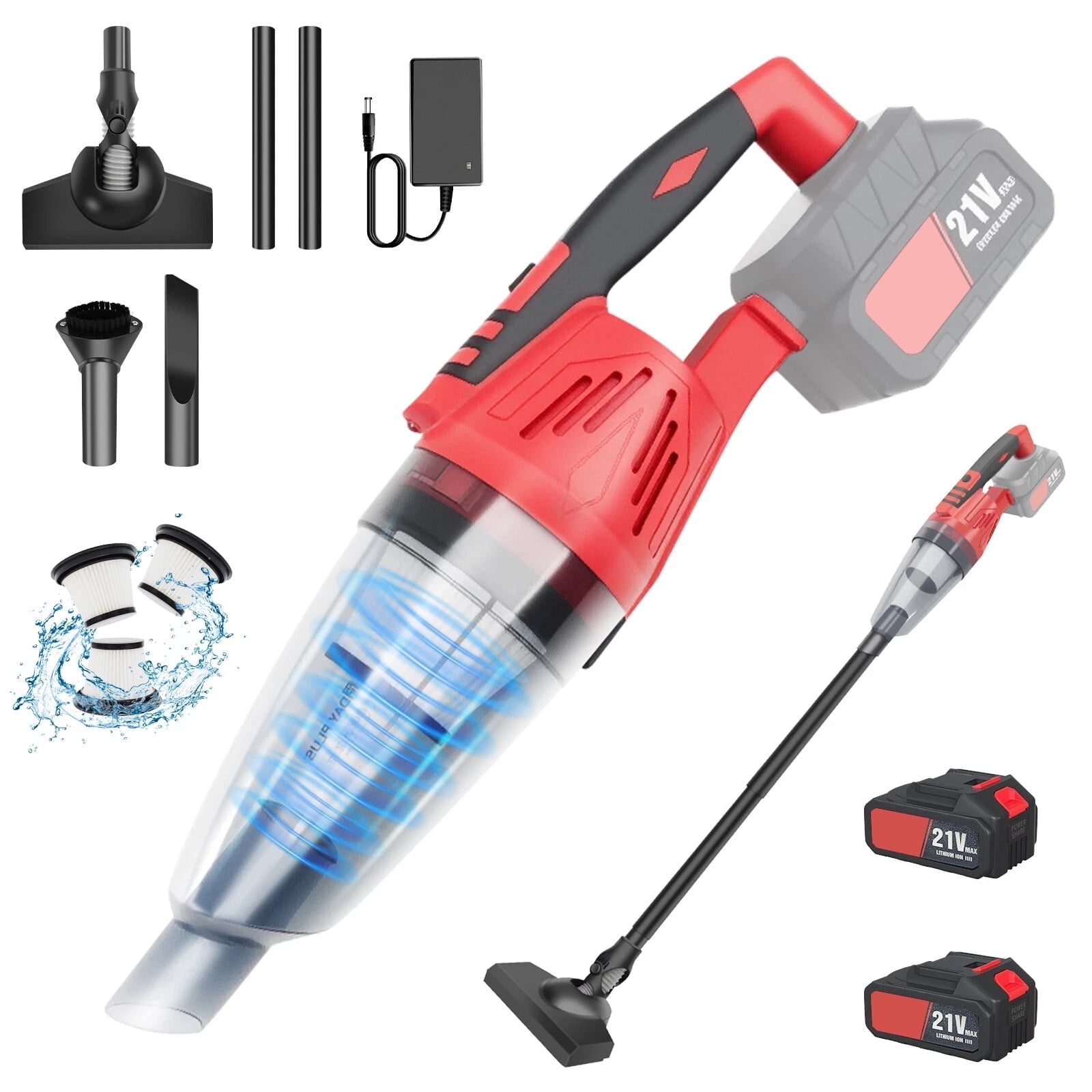 3 in 1 Cordless Vacuum Cleaner Rechargeable with 2 Batteries - Walmart.com