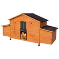 Solar-Powered Automatic Chicken Coop, Brick Red Wooden Outdoor Hen ...