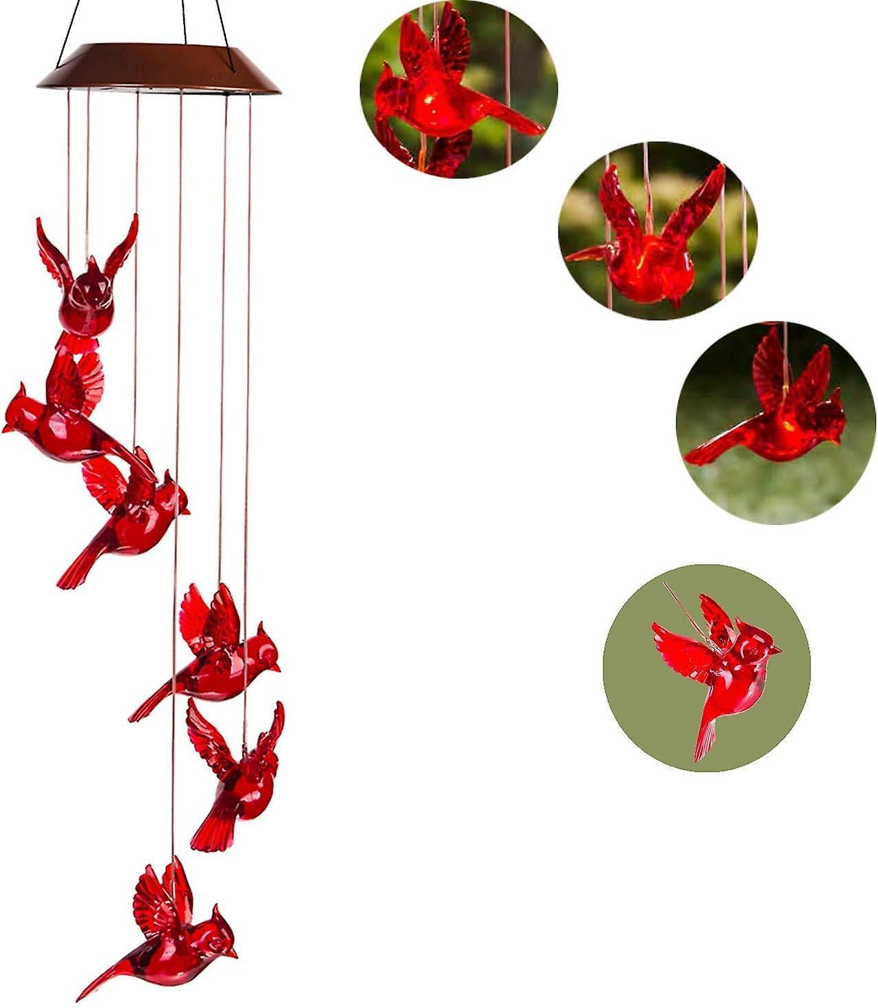 Solar Powered Automatic Light Wind Chimes - Color Changing Outdoor ...