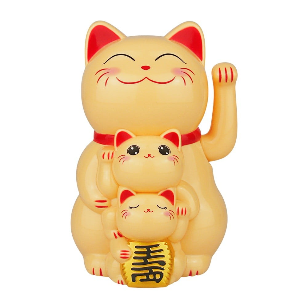 Solar-Powered Automatic Waving Lucky Cat Cashier Ornaments for A Family ...