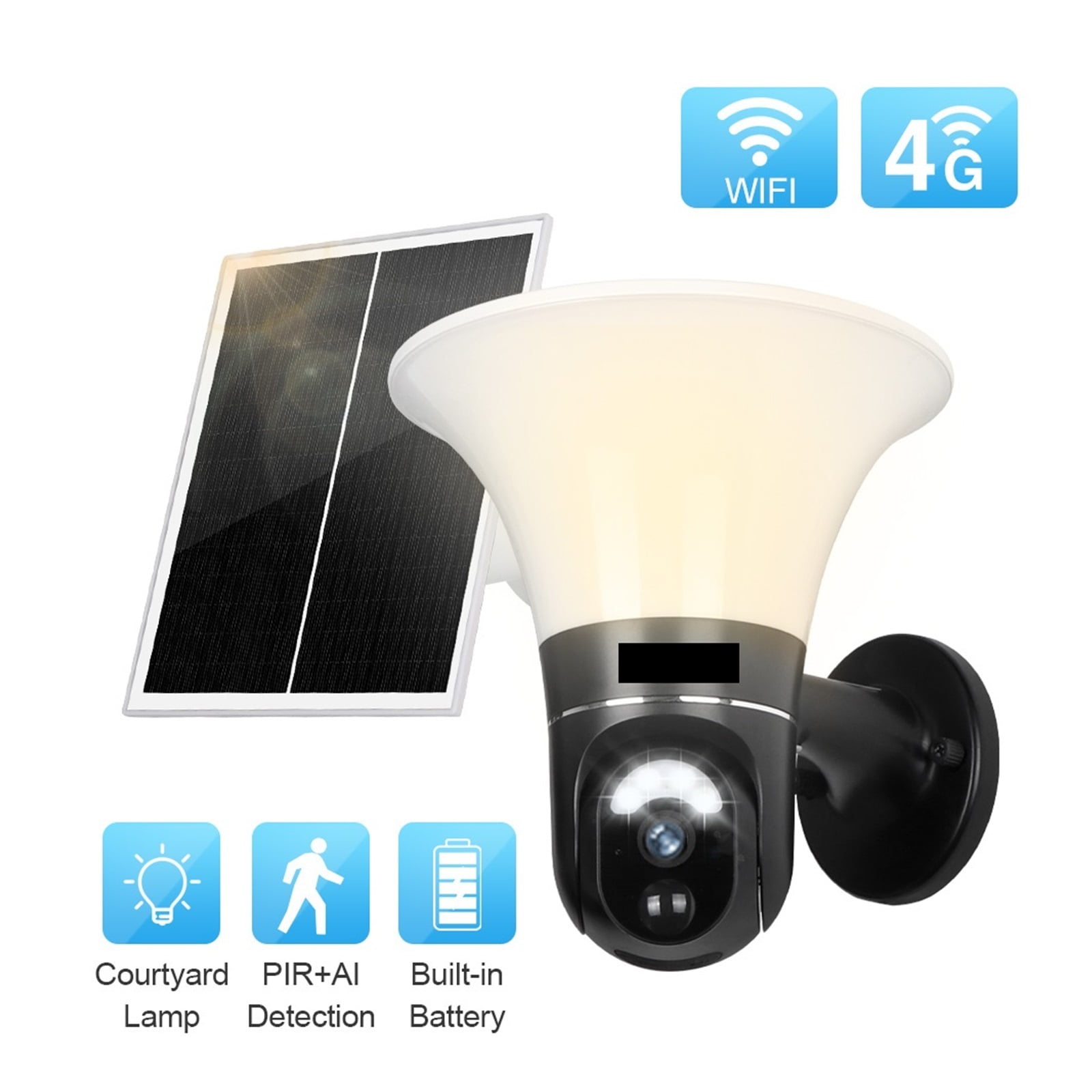 Solar Powered Battery Floodlight PTZ 4g Outdoor Security Surveillance ...