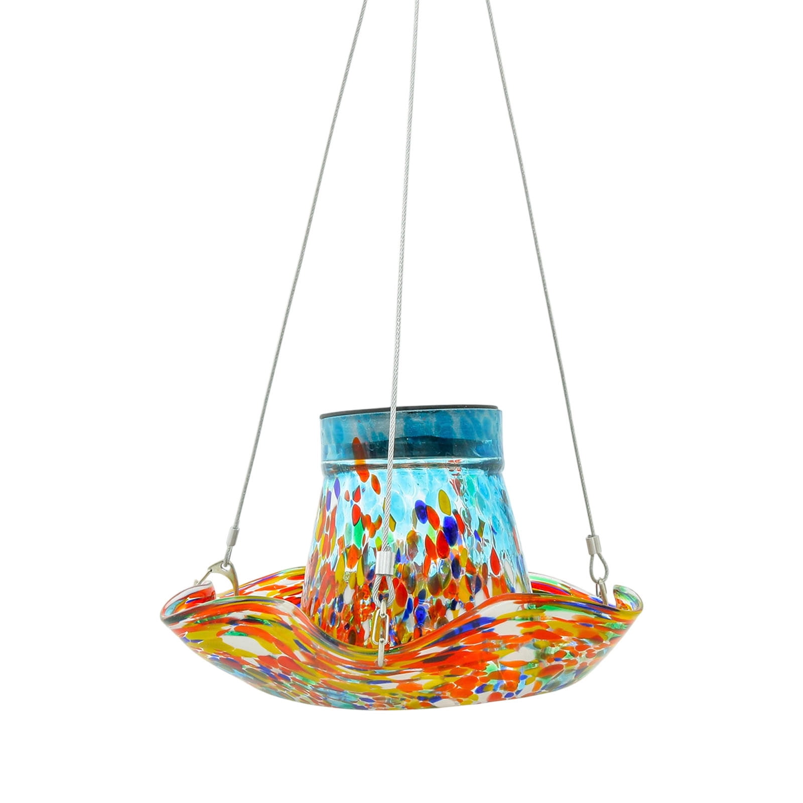 Solar-Powered Bird Feeder,Colorful Polka Dots Design,Large-Bellied ...