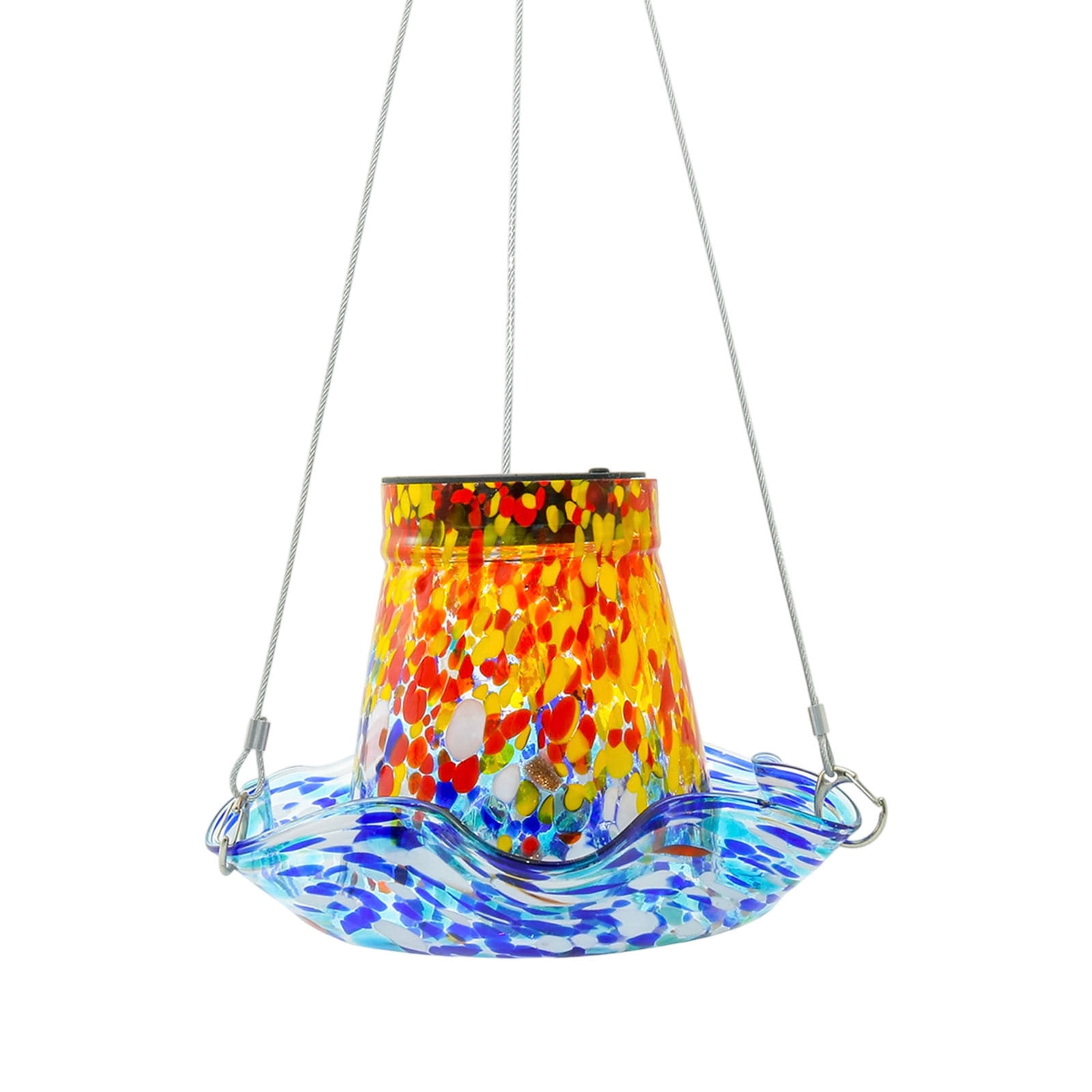 Solar-Powered Bird Feeder,Colorful Polka Dots Design,Large-Bellied ...