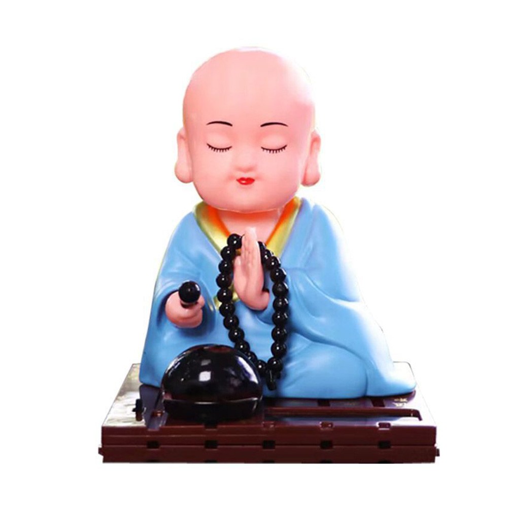 Solar Powered Bobble Shaking Head Monk Ornaments Dancing Toy Buddhist ...