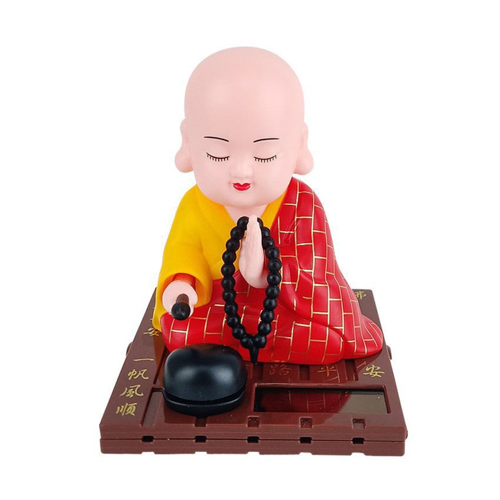 Solar Powered Bobble Shaking Head Monk Ornaments Dancing Toy Buddhist ...