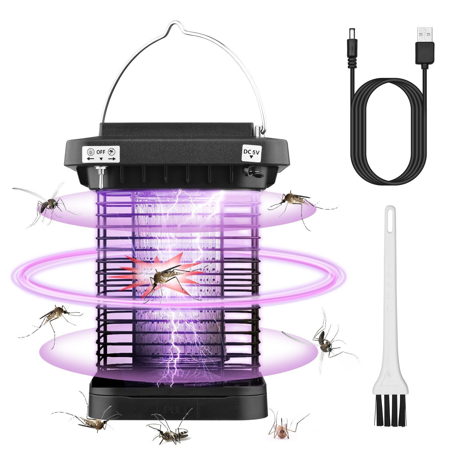 Solar Powered Bug Zapper - High Powered Electric Mosquito & Fly Trap ...