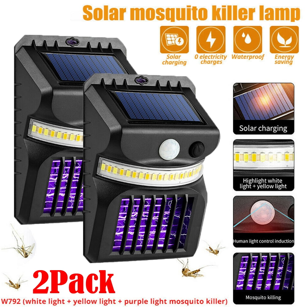 Solar Powered Bug Zapper Wall Lamp,Flying Insects Zapper Wall Lamp with ...