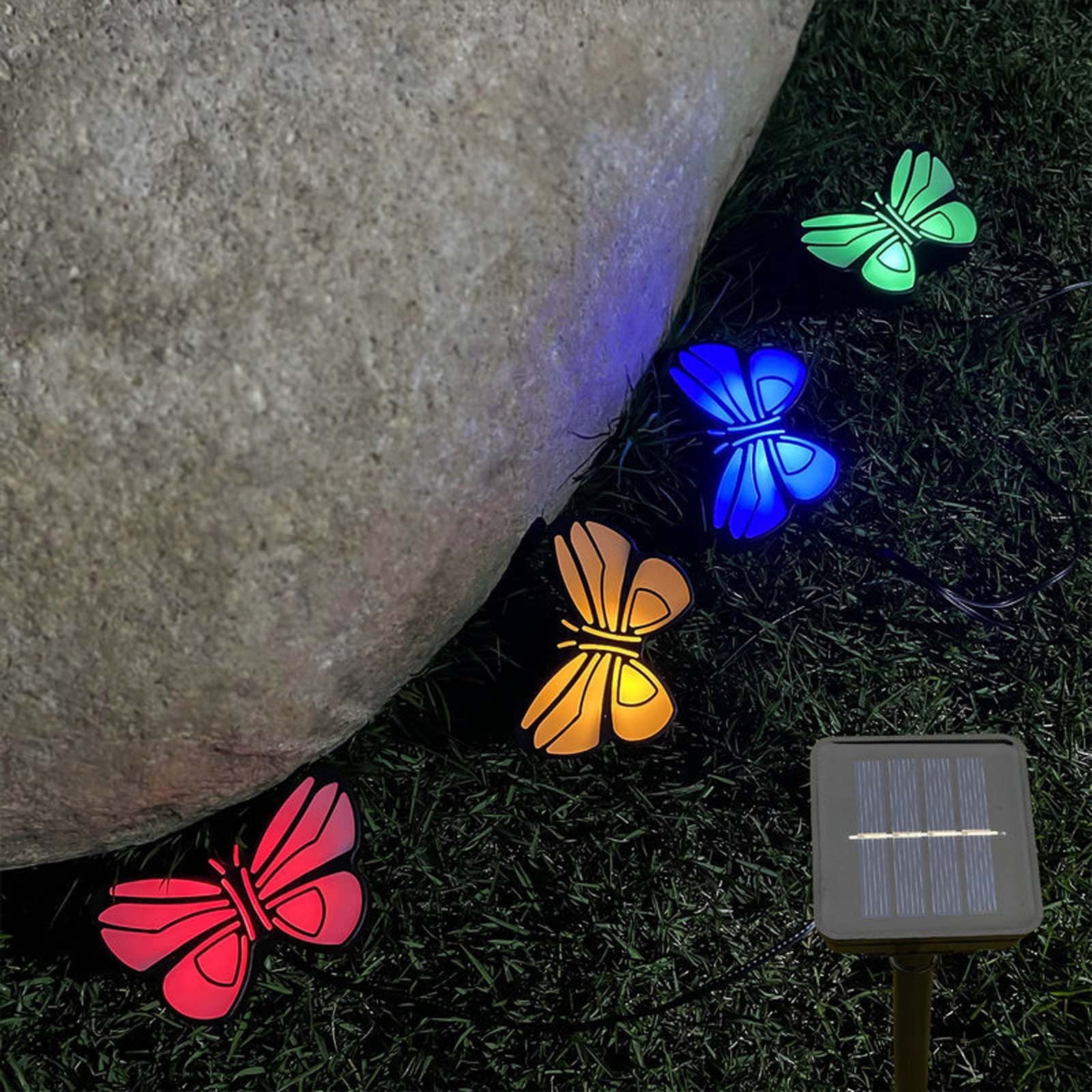 Solar-Powered Butterfly String Lights - 4 Cute Solar Butterflies with 1 ...