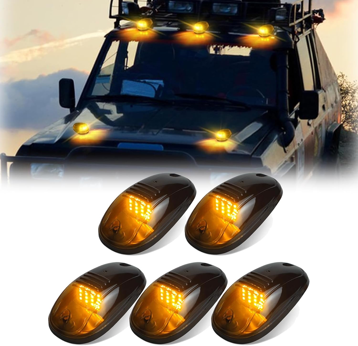 Solar Powered Cab Lights, 2025 Upgraded No Drill Cab Lights for ...