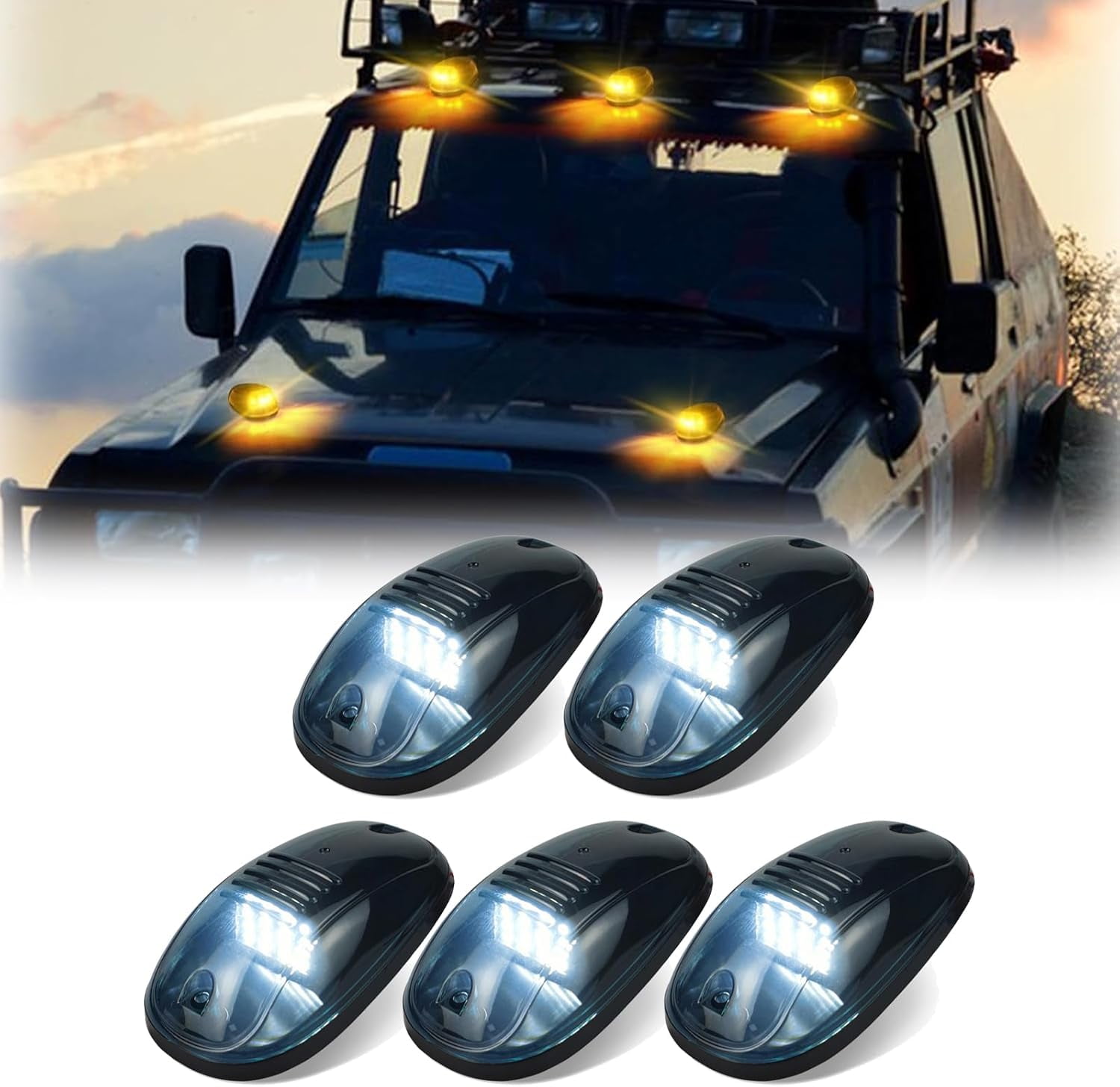 Solar Powered Cab Lights, 2025 Upgraded No Drill Cab Lights for ...