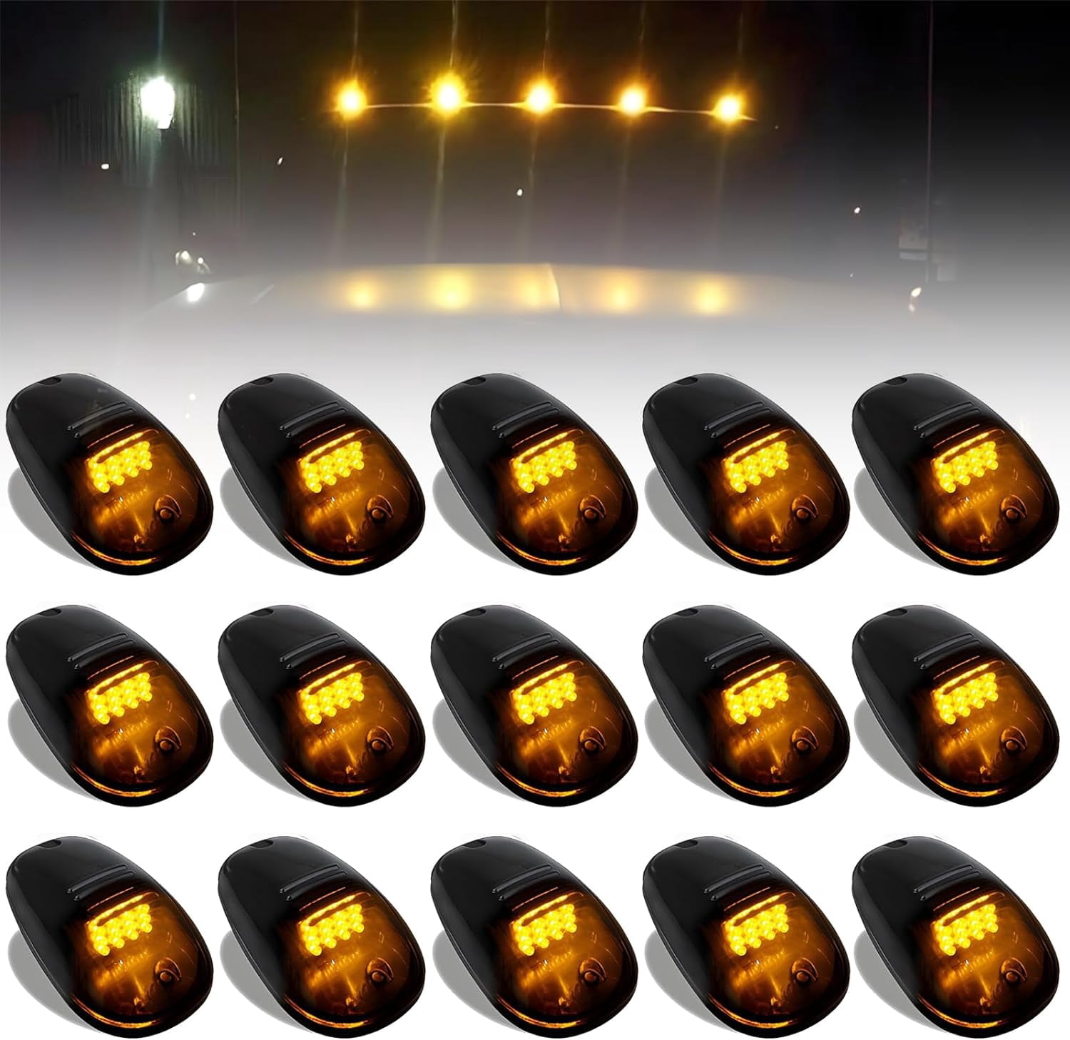 Solar Powered Cab Lights,No Drill Cab Lights,Solar Cab Lights for Truck ...