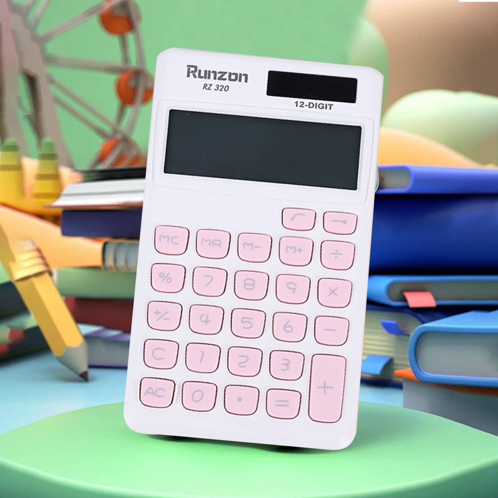 Solar Powered Calculator - Large Display, Big Button Dual Power ...