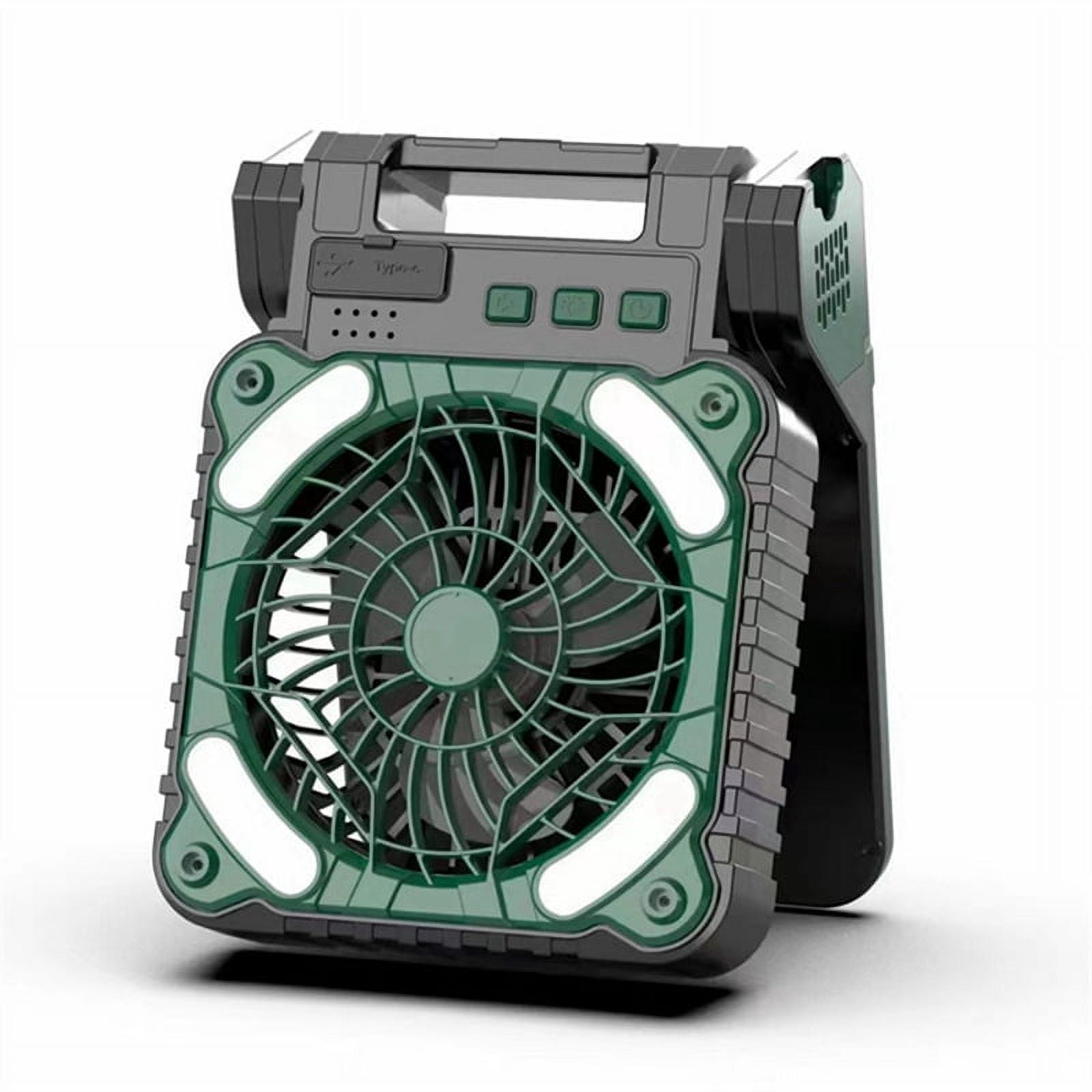 Solar Powered Camping Fan with LED Lantern 4 Speeds 90° Folding ...