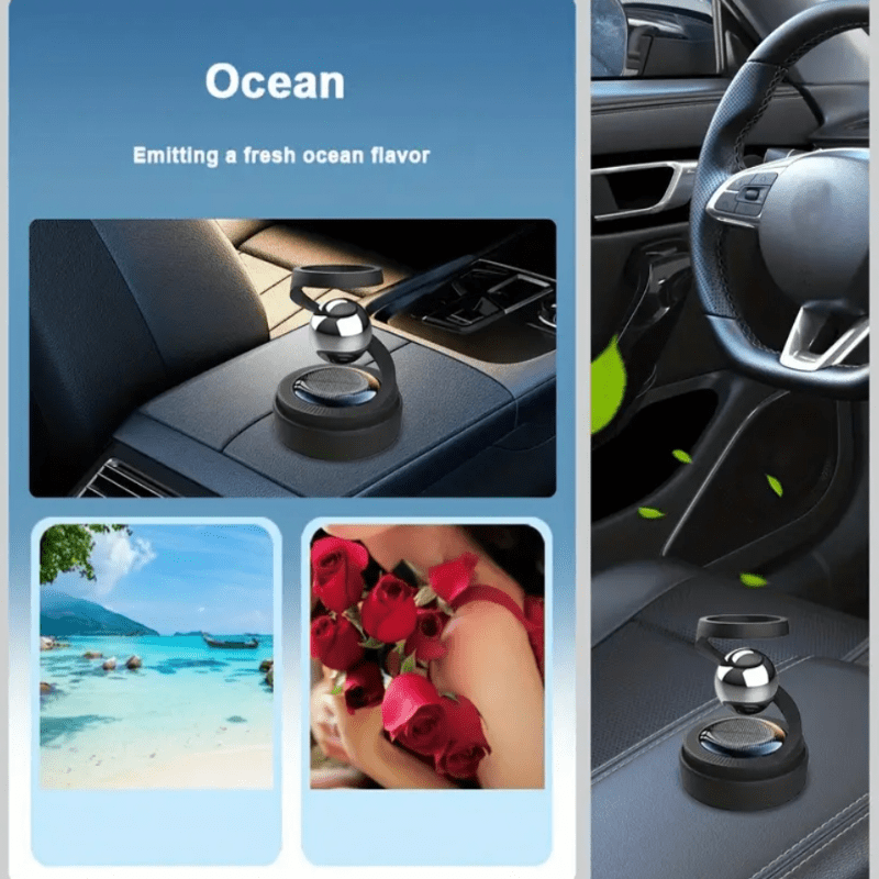 Solar Powered Car Aromatherapy Diffuser Rotating Fragrance Dispenser ...