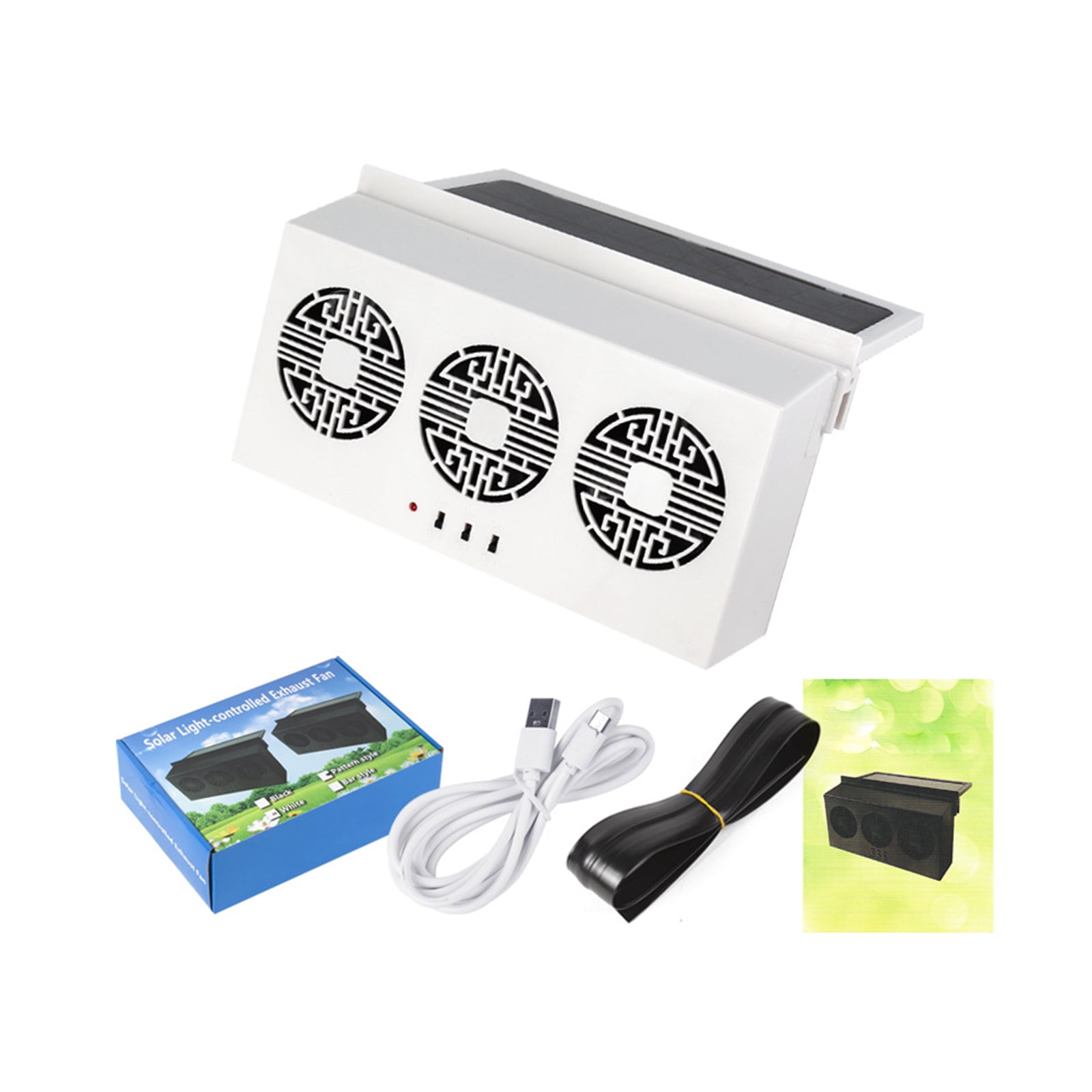 Solar Powered Car Exhaust Fan 3 Cooler 5000Rpm Solar Energy Cooling ...