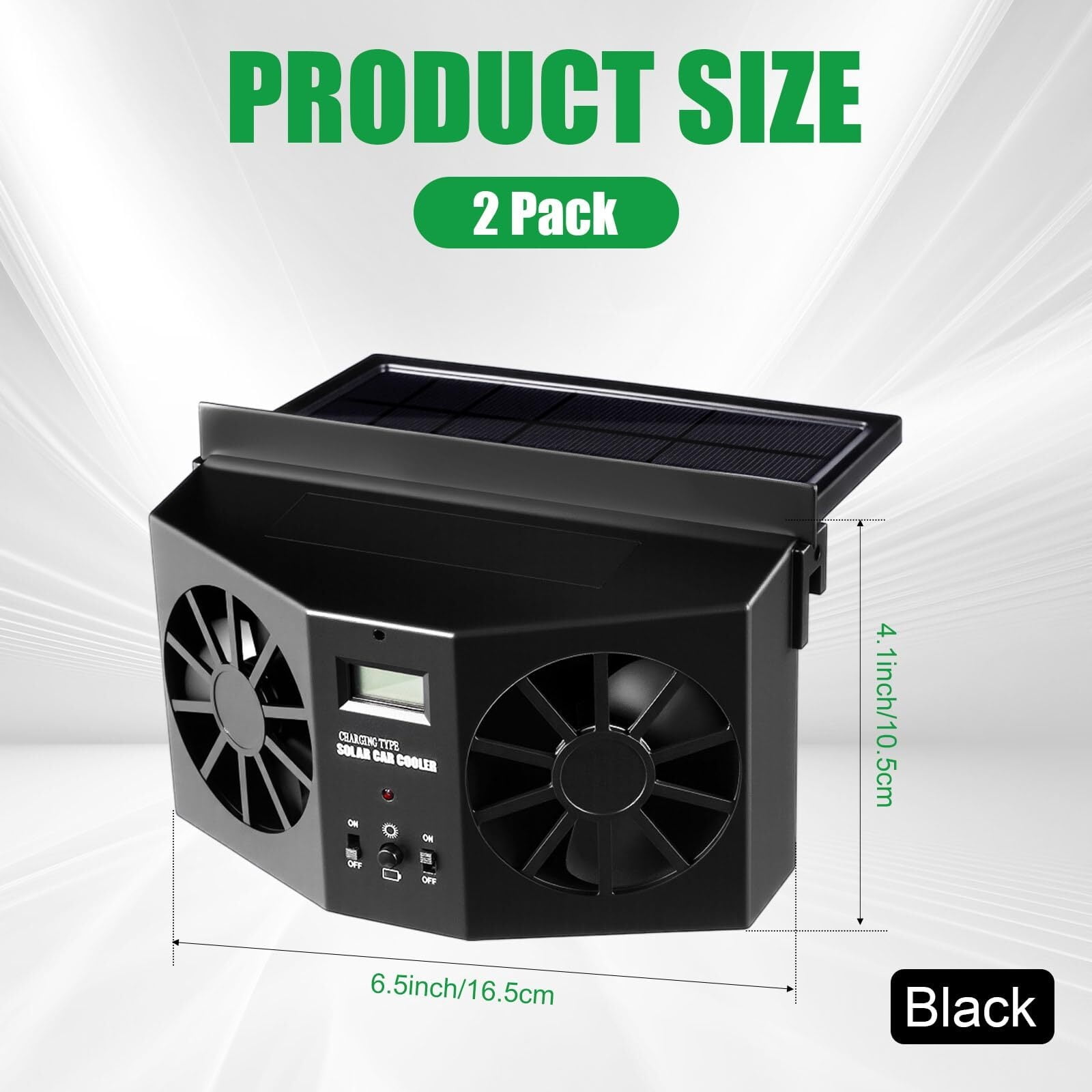 Solar Powered Car Exhaust Fan 3 Fans Car Window 4500 RPM Air Vent ...