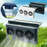 JahyElec Car Cooling Fan Solar Powered Vehicle Window Dual Fans 2 AA ...