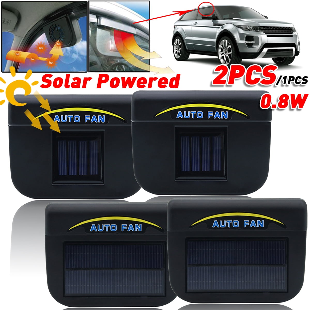 Solar Powered Car Fan Auto Window Fan Colder Air Vent Cooling Air ...